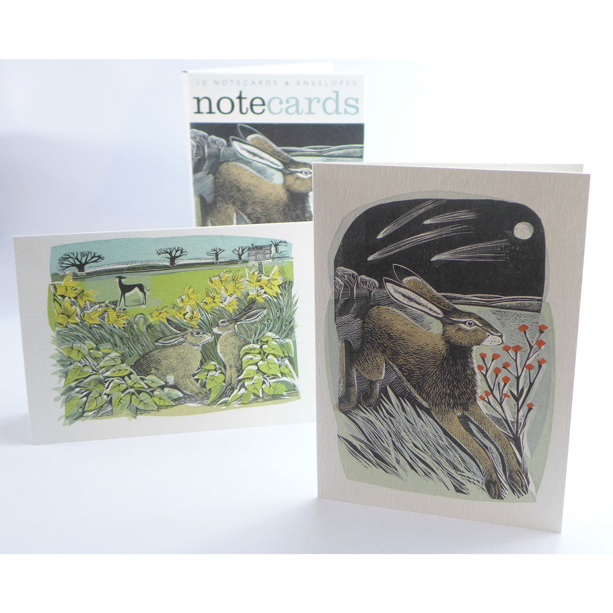 Angela Harding hares notecard pack – Baxters