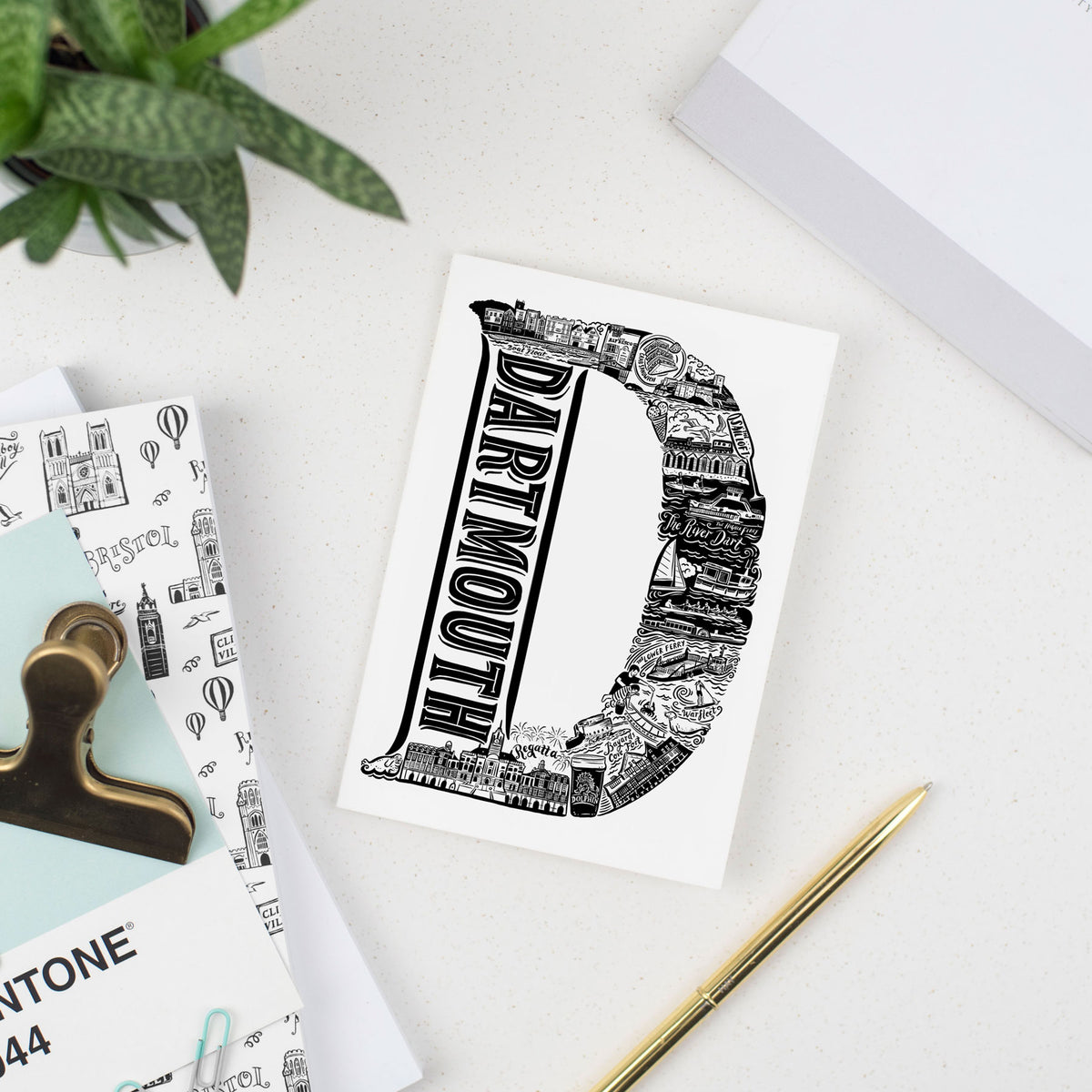 Lucy Loves illustrated Dartmouth greetings card – Baxters